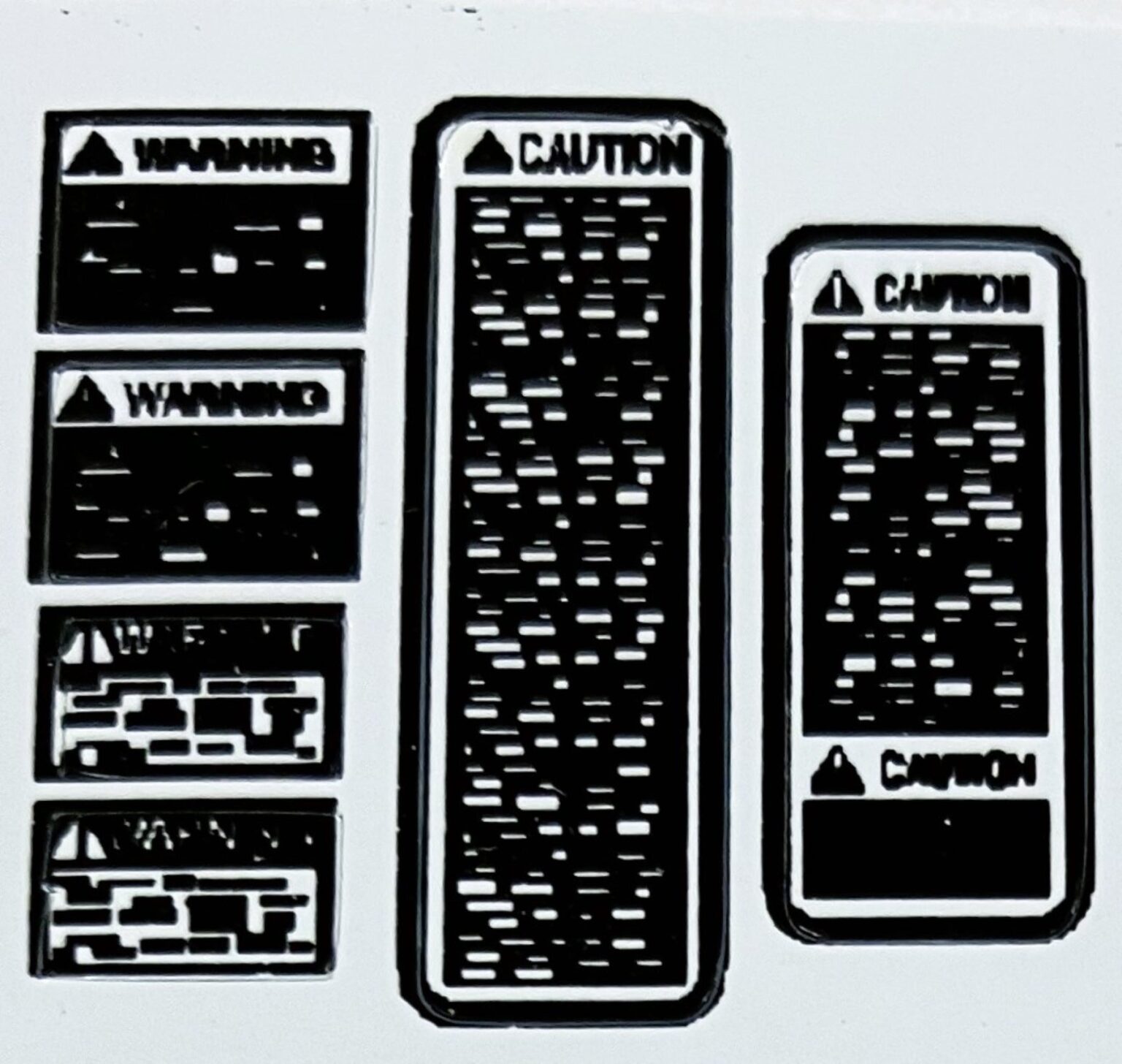 Decal 1/16 Warning Labels - White, Black DX009W - Midwest Decals & Farm ...