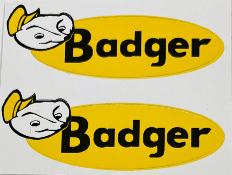 Decal 1/16 Badger - Logo - 1 15/16" DX43 - Midwest Decals & Farm Toys
