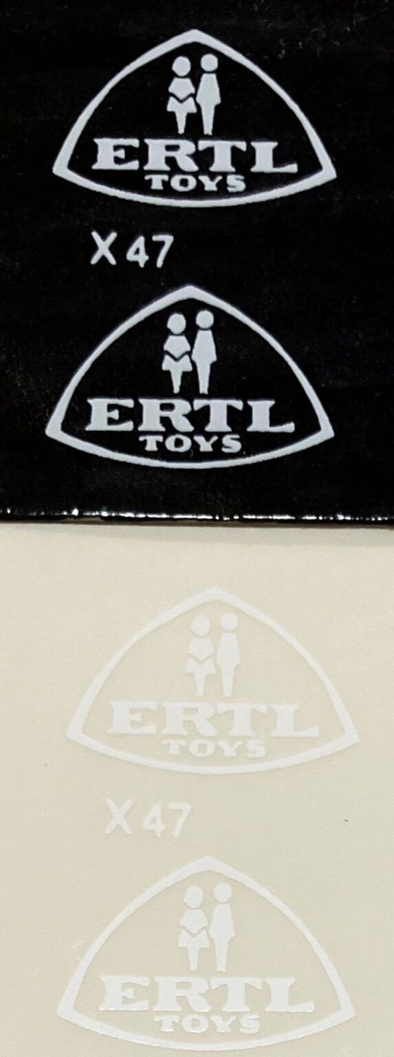 Decal 1/16 Ertl Toys - Logo- 13/16" DX47 - Midwest Decals & Farm Toys
