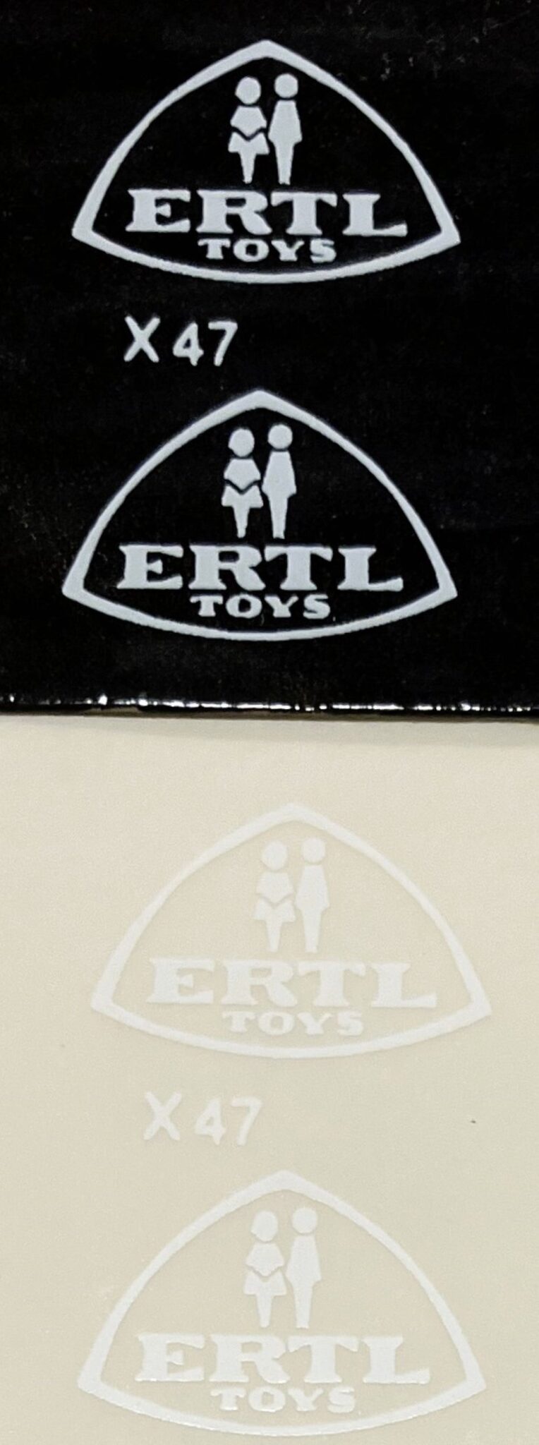 Decal 1/16 Ertl Toys - Logo- 13/16" DX47 - Midwest Decals & Farm Toys