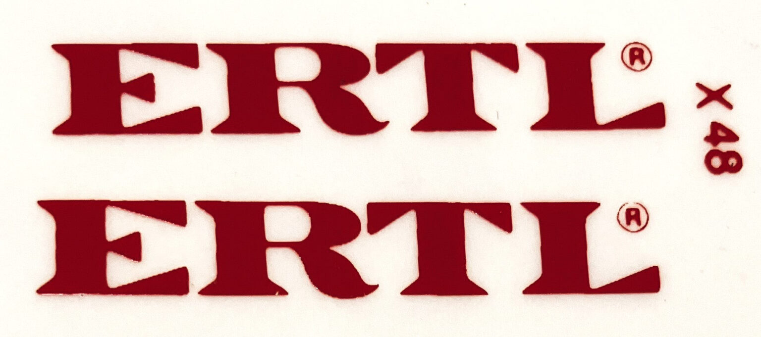 Decal 1/16 Ertl - Red - Logo - 1 1/2" DX48 - Midwest Decals & Farm Toys
