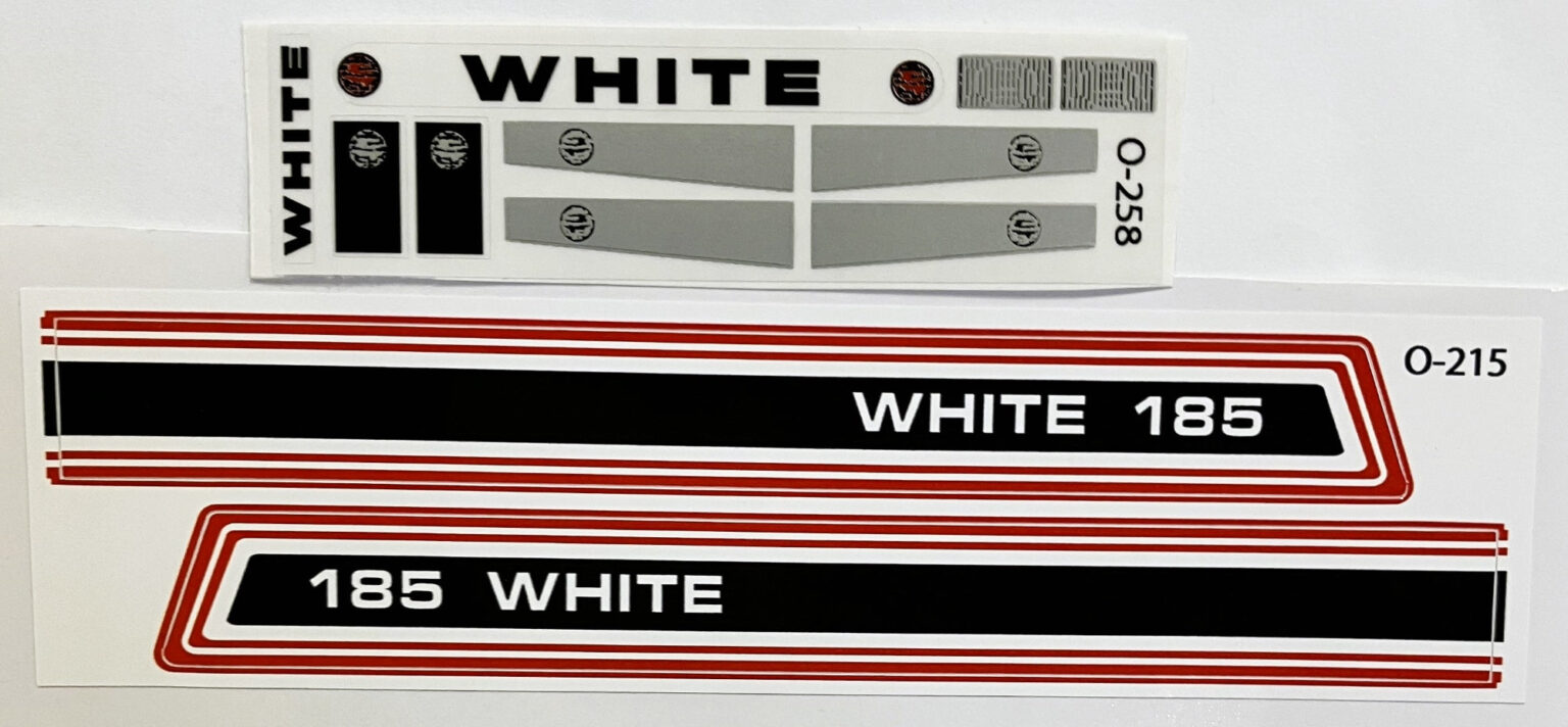 Decal 1/16 White 185 Set DO215 - Midwest Decals & Farm Toys