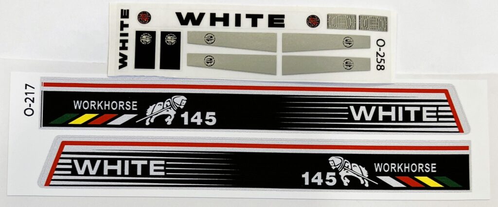 Decal 1/16 White Workhorse 145 Set DO217 - Midwest Decals & Farm Toys