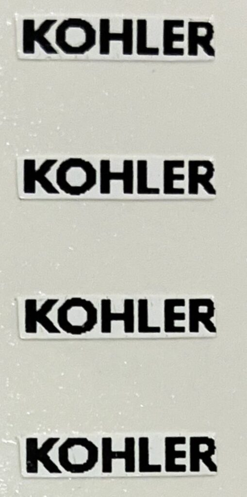 Decal Kohler (4) - Logo - DX279 - Midwest Decals & Farm Toys