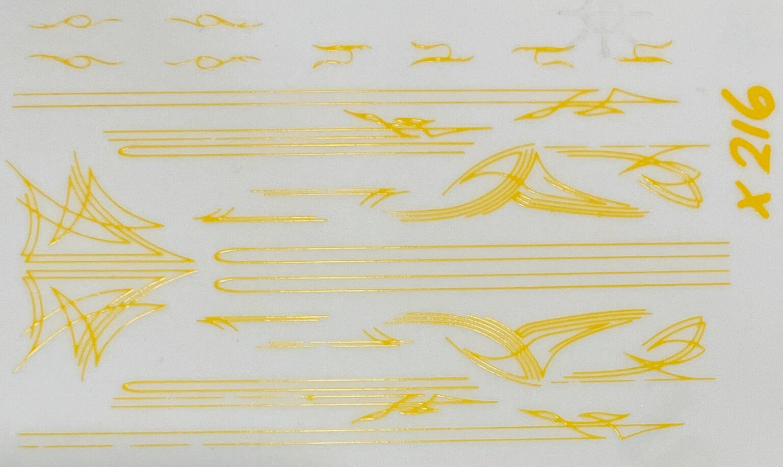 Decal Pin Stripe Set - Yellow small - DX216 - Midwest Decals & Farm Toys