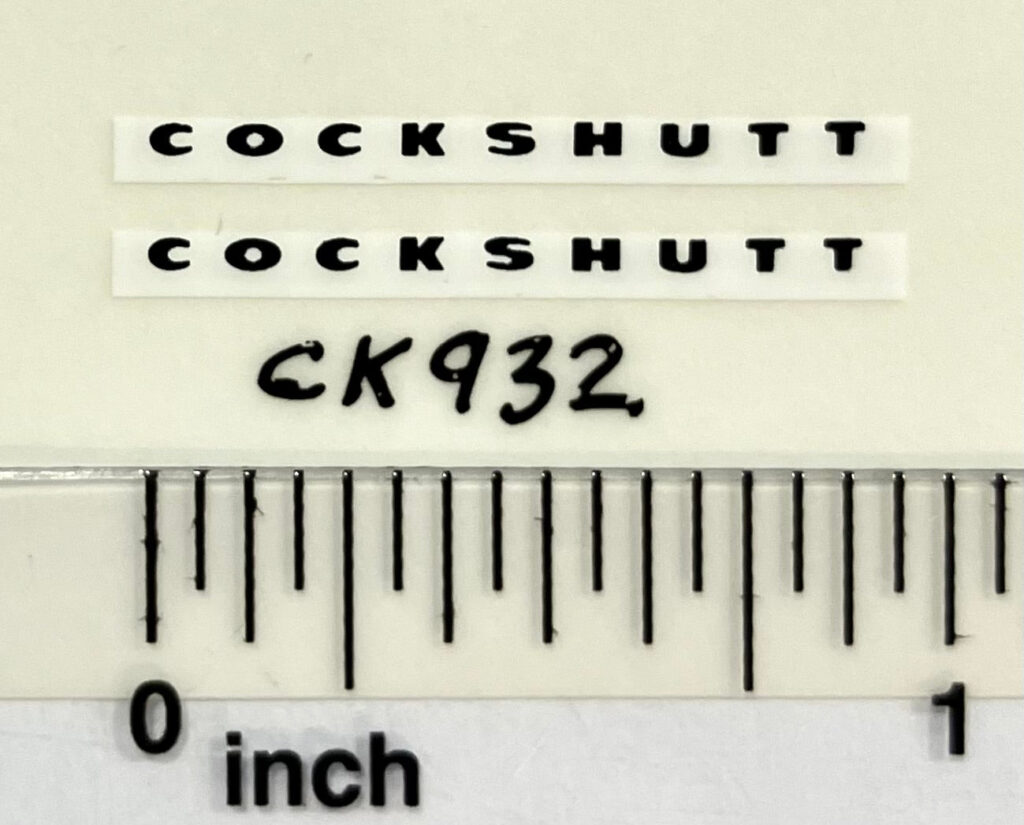 Decal Cockshutt 1 inch - Logo - DCK932 - Midwest Decals & Farm Toys