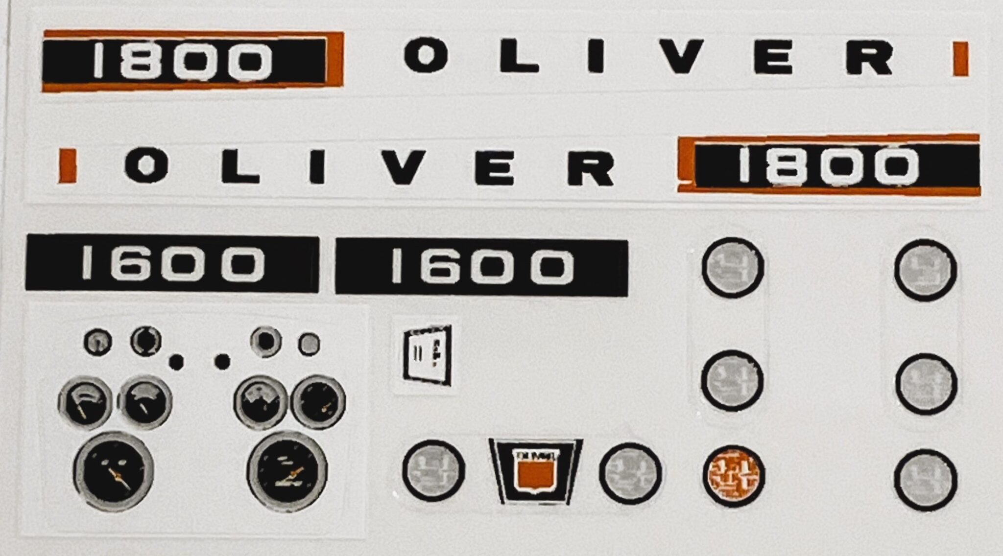 Decal 1/16 Oliver 1600 or 1800 Set with Dash & Lights - DO26 - Midwest ...