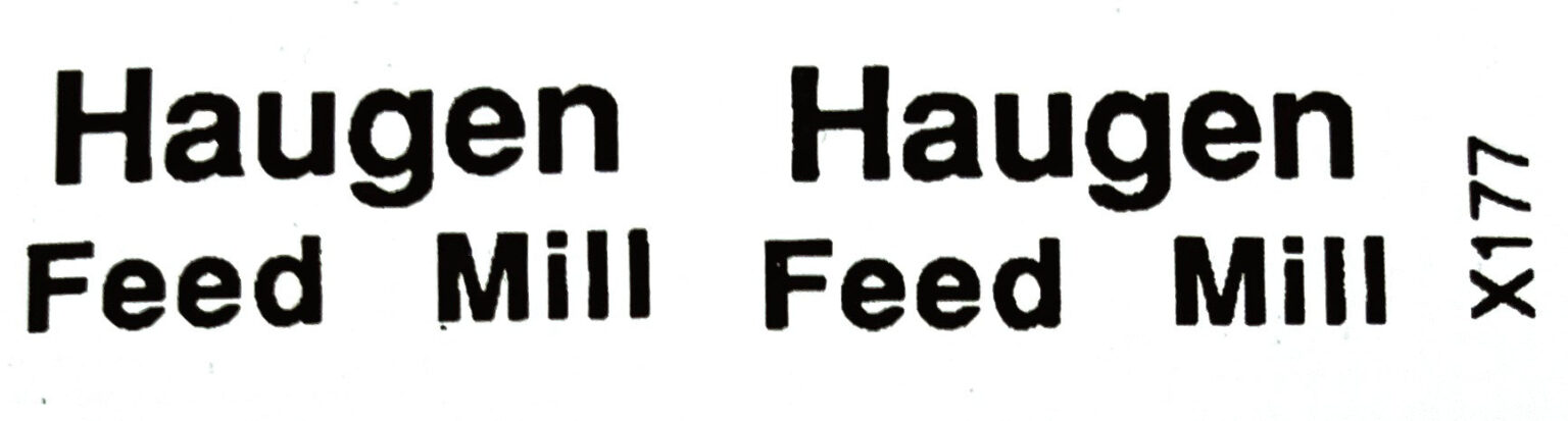Decal Haugen Feed Mill 1" - Logo - DX177 - Midwest Decals & Farm Toys