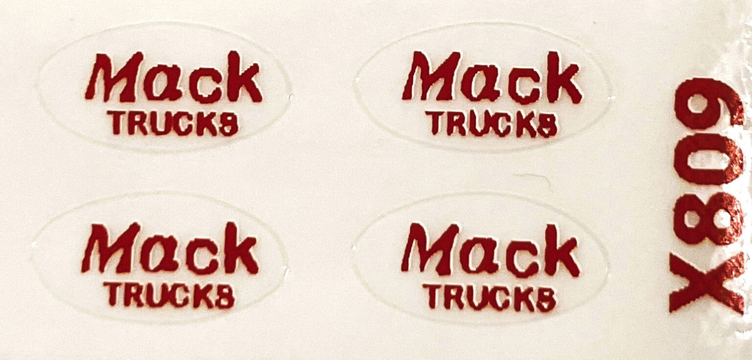 Decal 1/64 Mack Trucks - Red - DX809 - Midwest Decals & Farm Toys