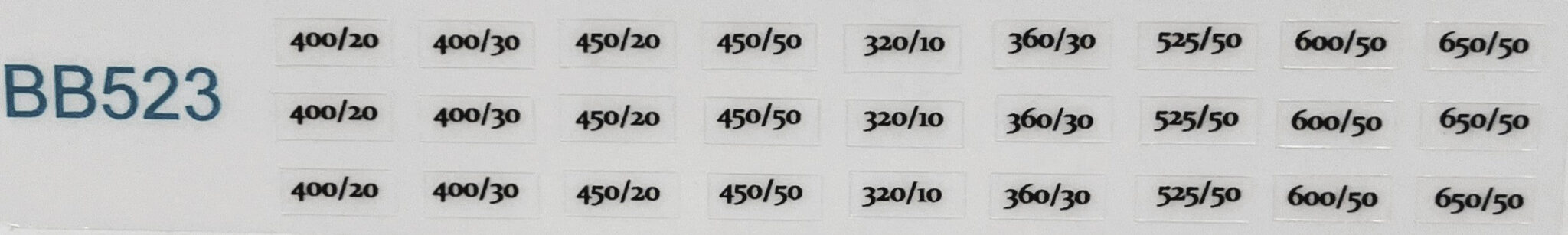 Decal 1/64 Big Bud Model Number Set - DBB523 - Midwest Decals & Farm Toys