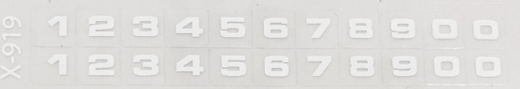 Decal Number Set - White 3/16 inch - DX919 - Midwest Decals & Farm Toys