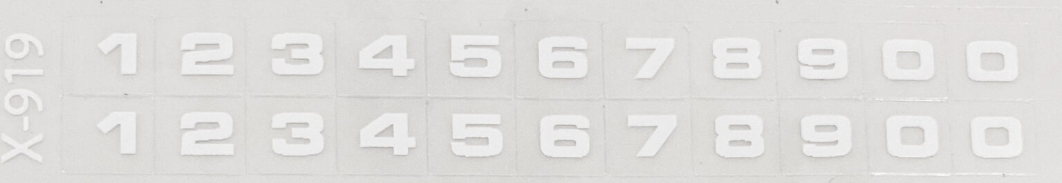 Decal Number Set - White 3/16 inch - DX919 - Midwest Decals & Farm Toys