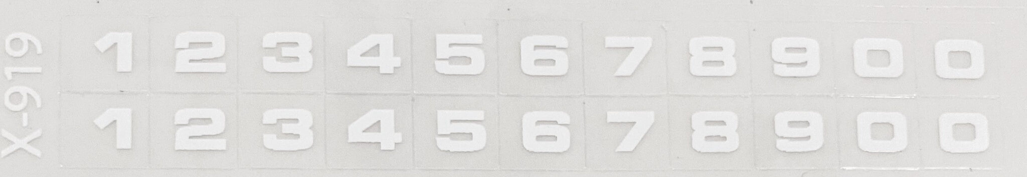 Decal Number Set - White 3/16 inch - DX919 - Midwest Decals & Farm Toys