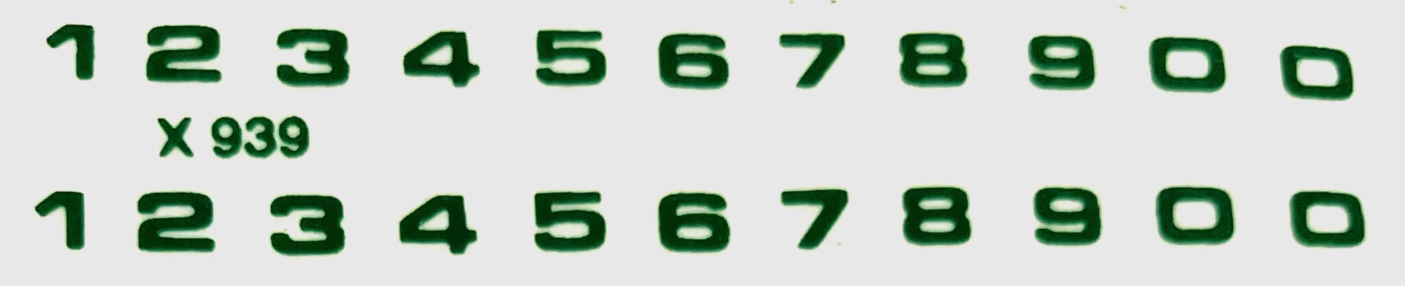 Decal Number Set - Green 3/32 x 1/8 DX939 - Midwest Decals & Farm Toys