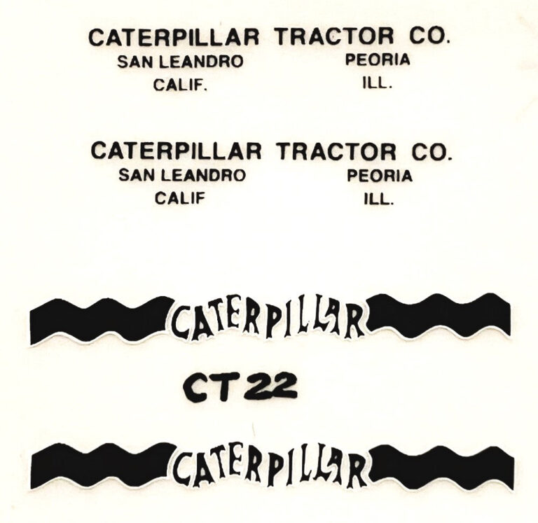 Decal Caterpillar Logo (black, white) DCT22 - Midwest Decals & Farm Toys