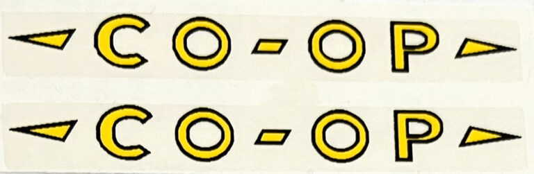 Decal 1/16 CO-OP Logo (Yellow) - DCK031 - Midwest Decals & Farm Toys