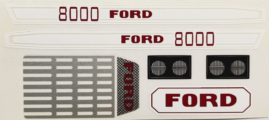 Decal 1/16 Ford 8000 Set - DF101 - Midwest Decals & Farm Toys