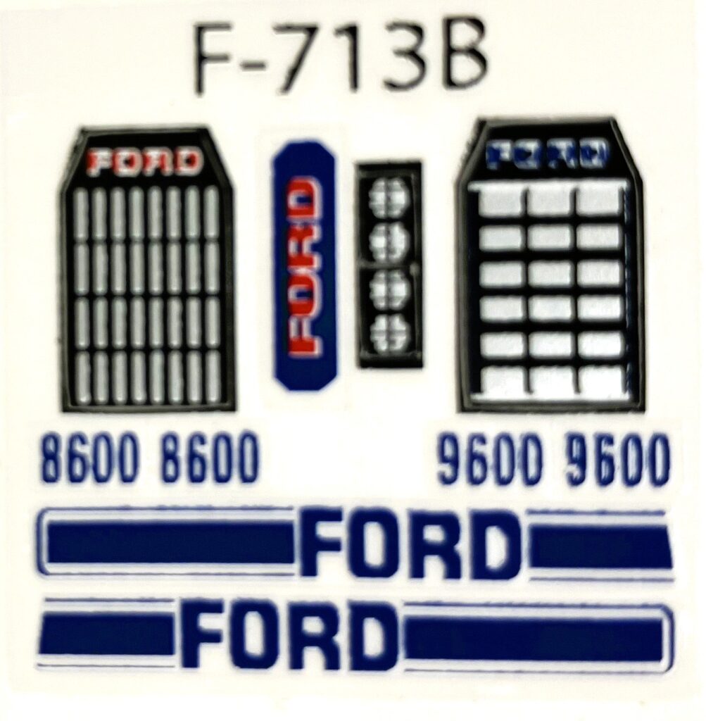 Decal 1/64 Ford 8600 9600 Blue Set - DF713B - Midwest Decals & Farm Toys