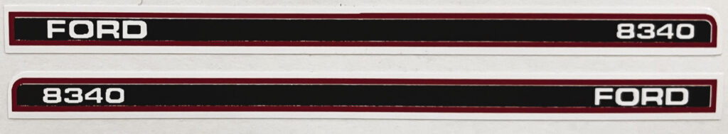 Decal 1/16 Ford 8340 Hood - DF126 - Midwest Decals & Farm Toys