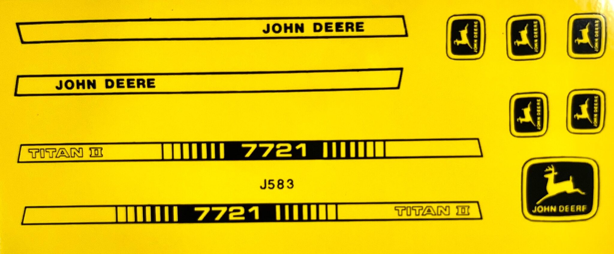 Decal 1/24 John Deere Combine 7721 Titian II Set DJ583 - Midwest Decals ...