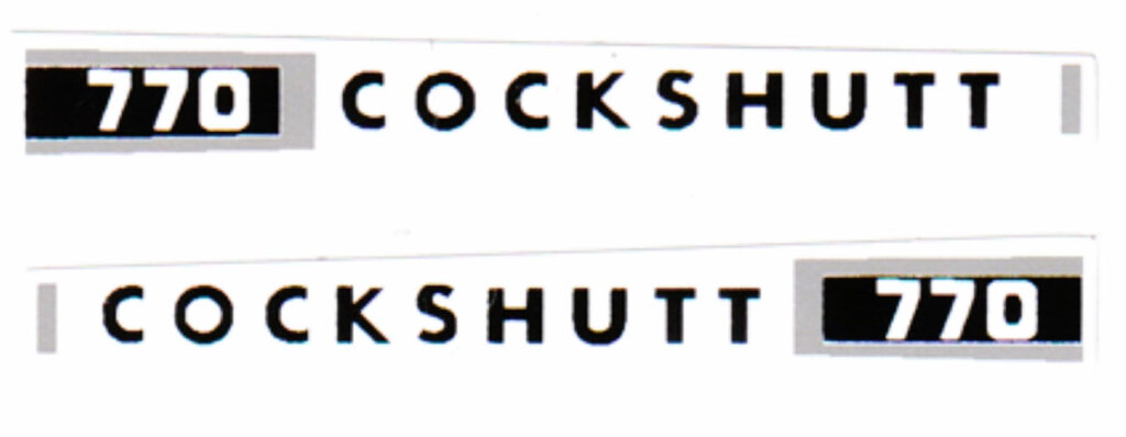 Decal 1/16 Cockshutt 770 Hood Panels - DCK17A - Midwest Decals & Farm Toys