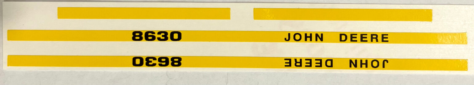 Decal 1/16 John Deere 8630 Hood Stripe -DJ303 - Midwest Decals & Farm Toys