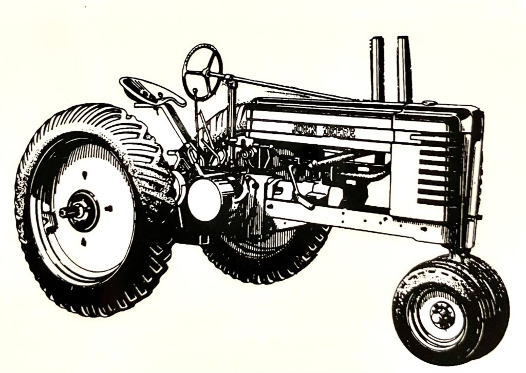 Decal John Deere A Tractor black - DJ1021B - Midwest Decals & Farm Toys