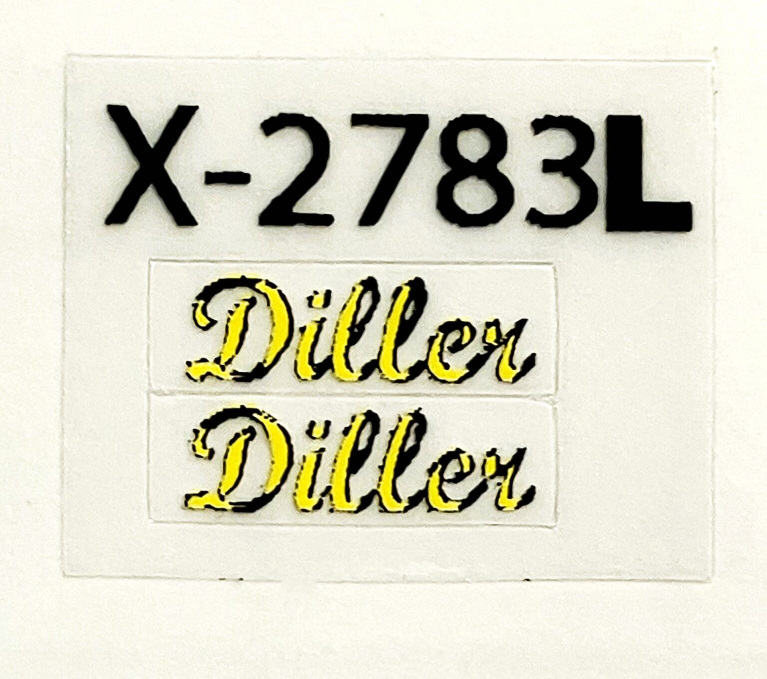 Decal 64 Diller Logo outlined DX2783L - Midwest Decals & Farm Toys