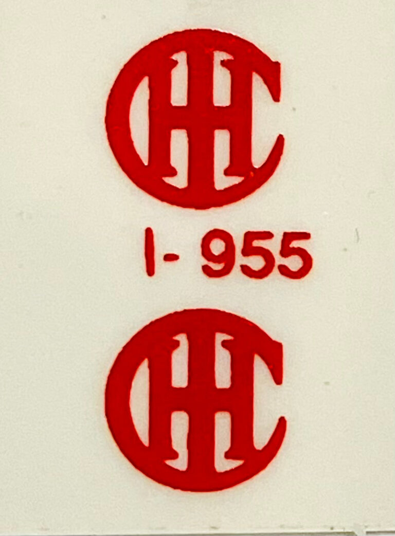 Decal IHC Logo (red) 3/8 inch DI955 - Midwest Decals & Farm Toys