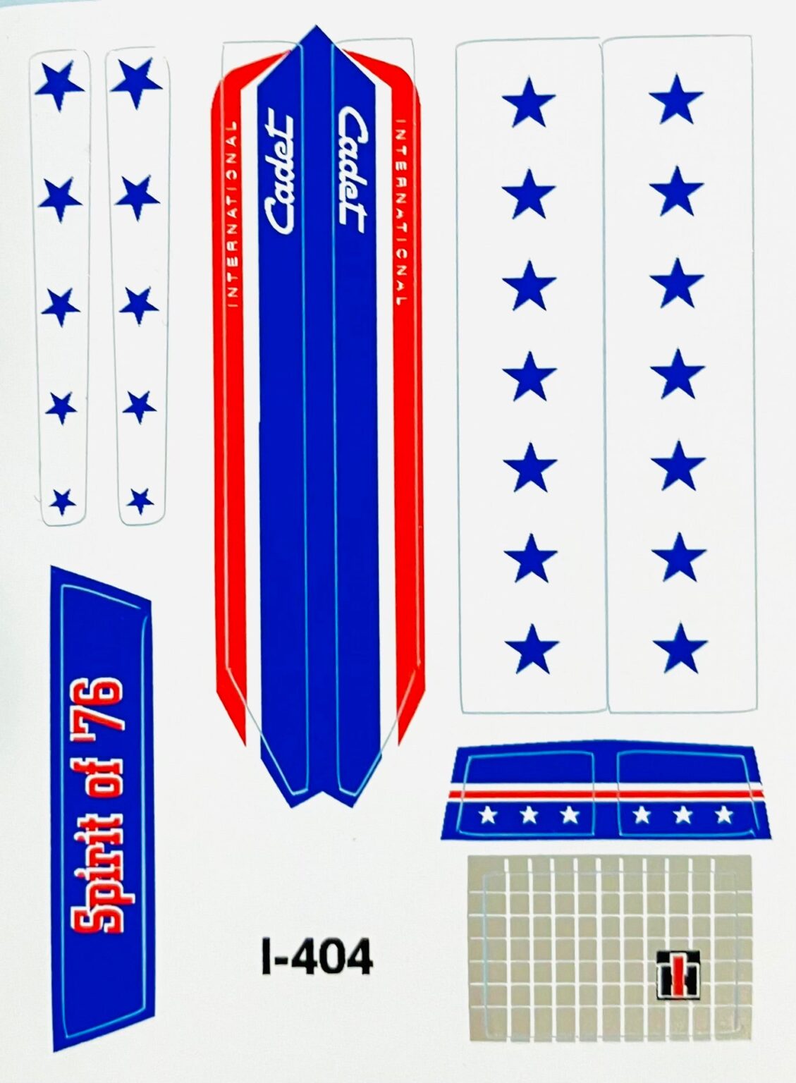 Decal 1/16 Cub Cadet Spirit of 76 Set - DI404 - Midwest Decals & Farm Toys