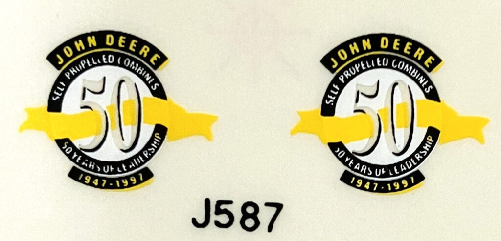 Decal 1/28 John Deere Combine 50 Year Logo DJ587 - Midwest Decals ...