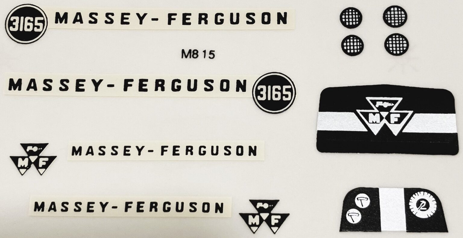 Decal 1/16 Massey Ferguson 3165 Set - DM815 - Midwest Decals & Farm Toys