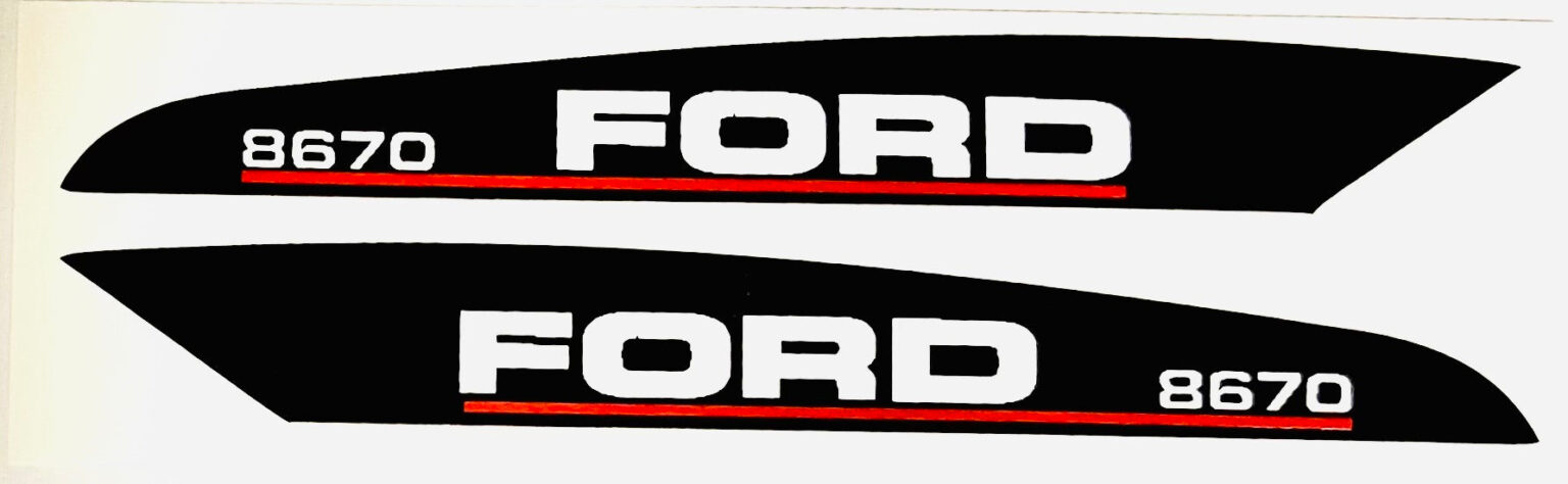 Decal 1/16 Ford 8670 Hood - DF131 - Midwest Decals & Farm Toys