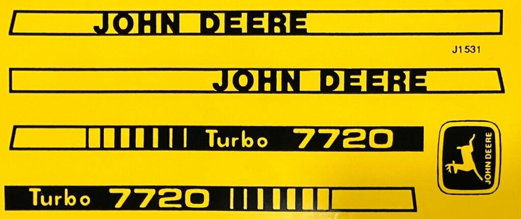 Decal 1/16 John Deere Combine 7720 Turbo Set - DJ1531 - Midwest Decals ...