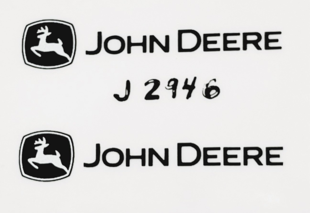 Decal John Deere Logo with John Deere 1/16 scale (x-large) 1 3/4 ...