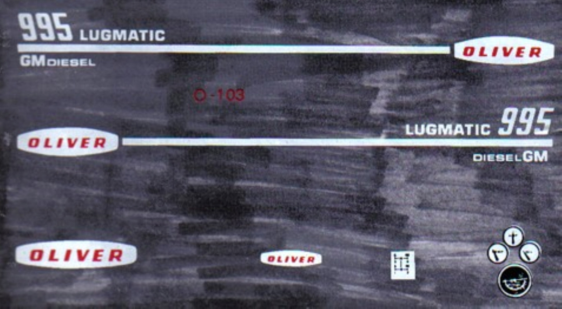 Decal 1/16 Oliver 995 Lugmatic DO103 - Midwest Decals & Farm Toys