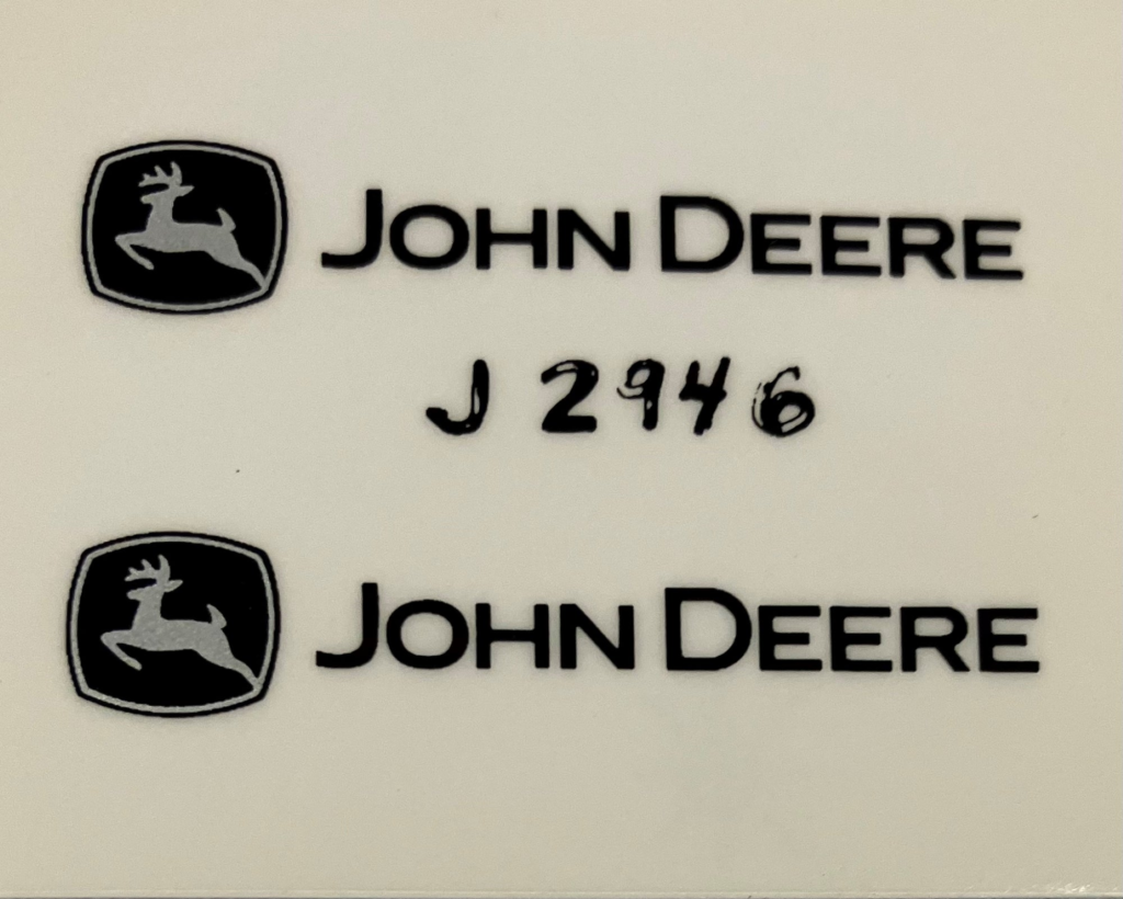 Decal John Deere Logo with John Deere 1/16 scale (x-large) 1 3/4 ...