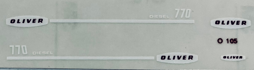 Decal 1/16 Oliver 770 Diesel DO105 - Midwest Decals & Farm Toys
