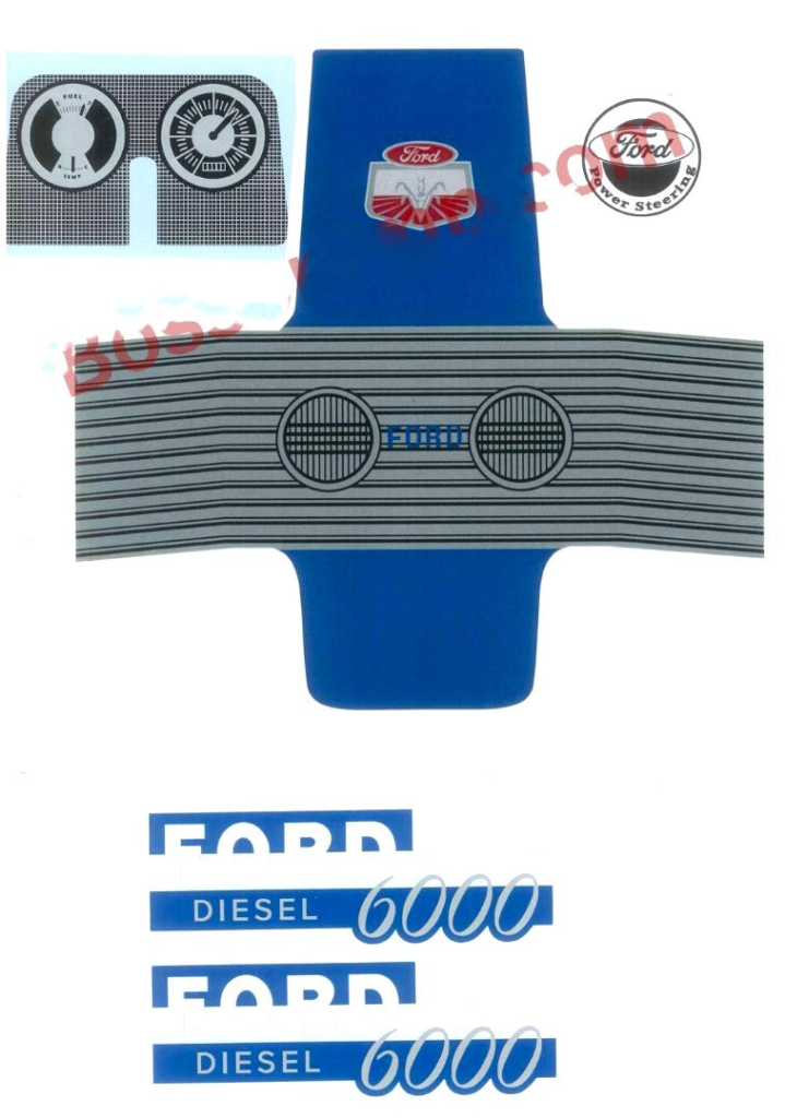 Decal Ford 6000 Diesel Pedal - DPF1105 - Midwest Decals & Farm Toys