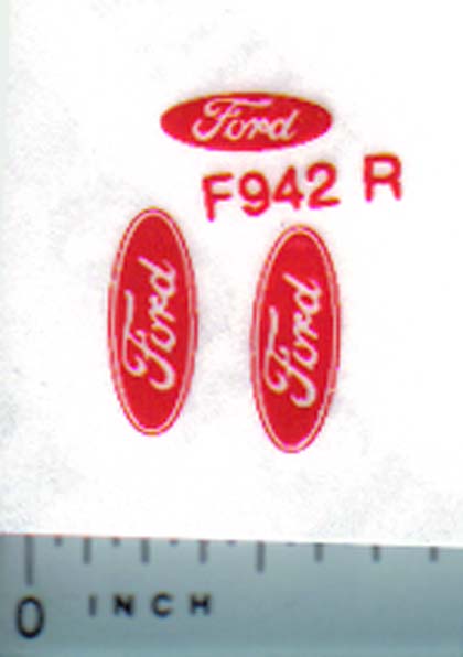Decal Ford Small (red) DF942R - Midwest Decals & Farm Toys