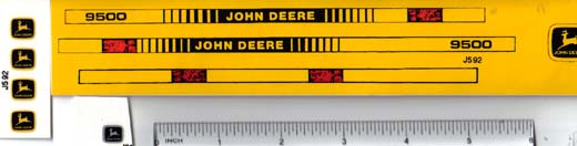 Decal 1/28 John Deere Combine 9500 Set DJ592 - Midwest Decals & Farm Toys