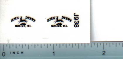 Decal John Deere Logo Old (black) Small - Midwest Decals & Farm Toys