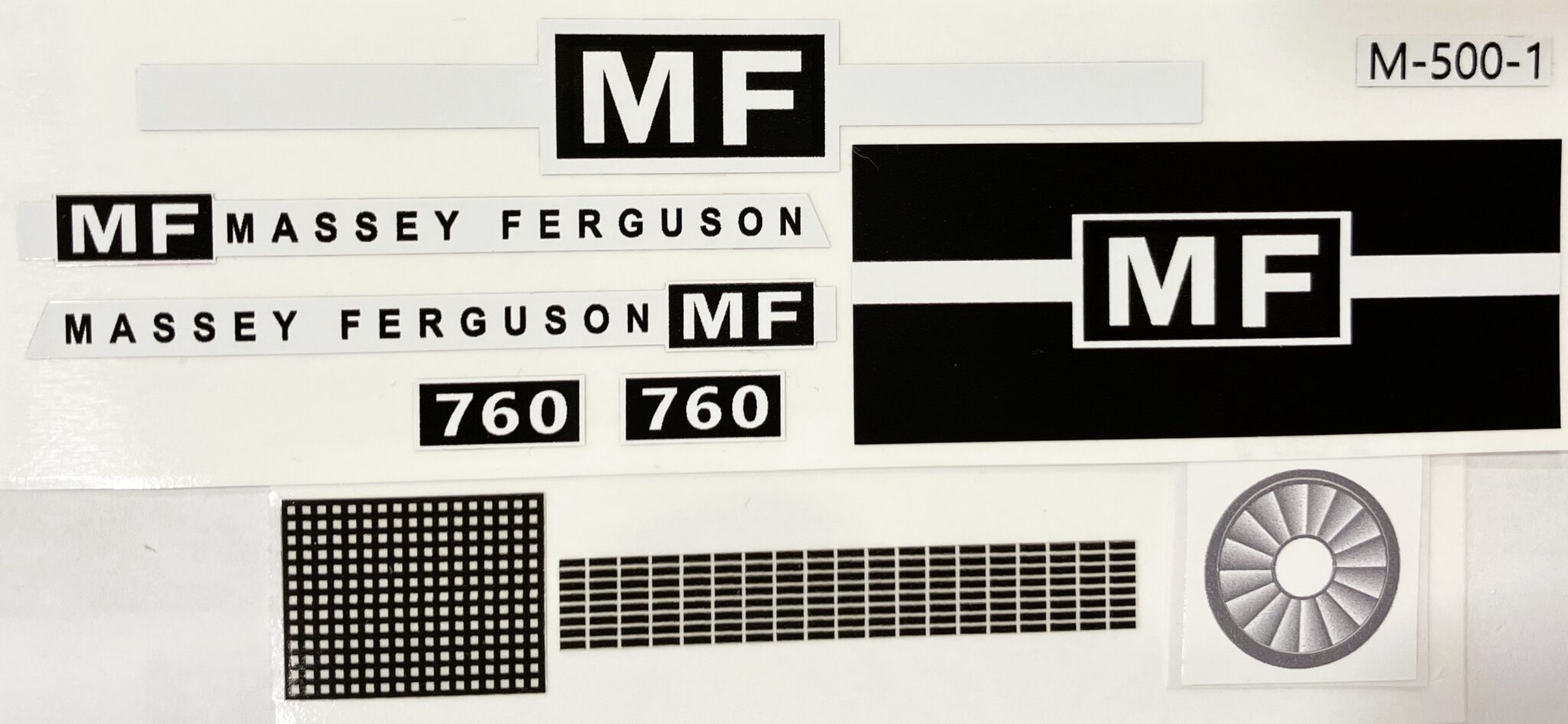 Decal 1/25 Massey Ferguson 760 DM500 - Midwest Decals & Farm Toys