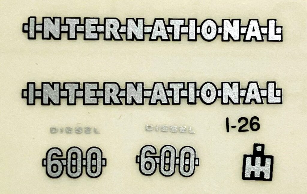 Decal 1/16 IH 600 Diesel Set (W9 conversion) – DI26 - Midwest Decals ...