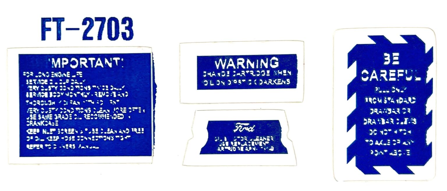 Decals Ford Warning Labels, Be Careful DFT2703 - Midwest Decals & Farm Toys