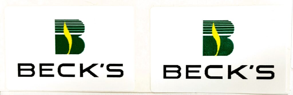 Decal Beck's 3/8" (2) DX498 - Midwest Decals & Farm Toys