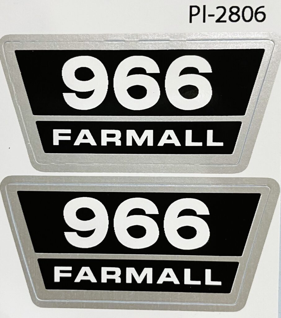 Decal IH Farmall 966 Model number for Pedal DPI2806 - Midwest Decals ...