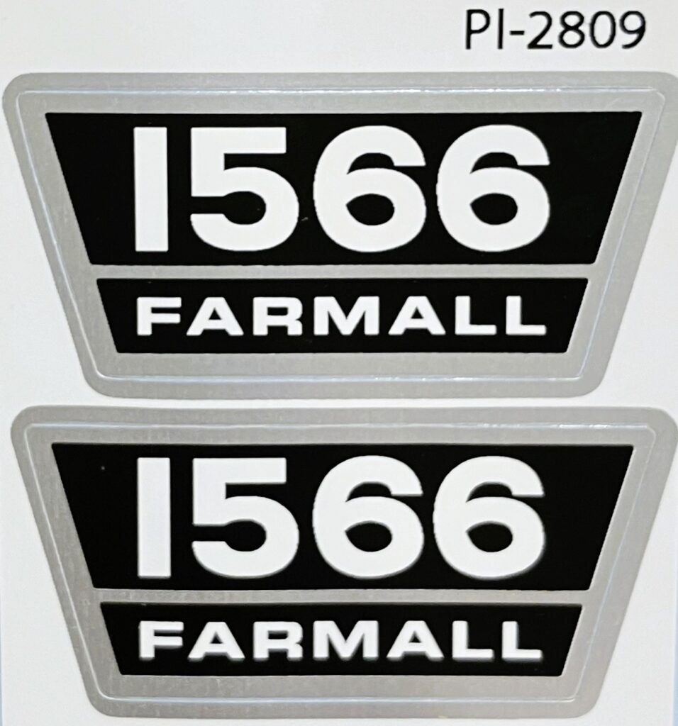Decal IH Farmall 1566 Model number for Pedal DPI2809 - Midwest Decals ...