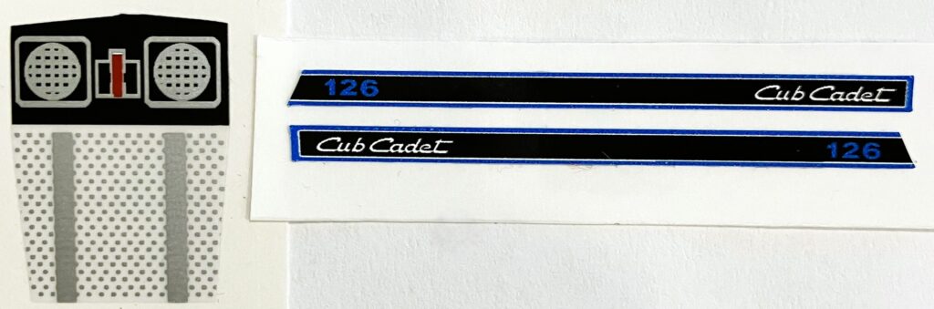 Decal 1/16 Cub Cadet 126 set - DI402N - Midwest Decals & Farm Toys