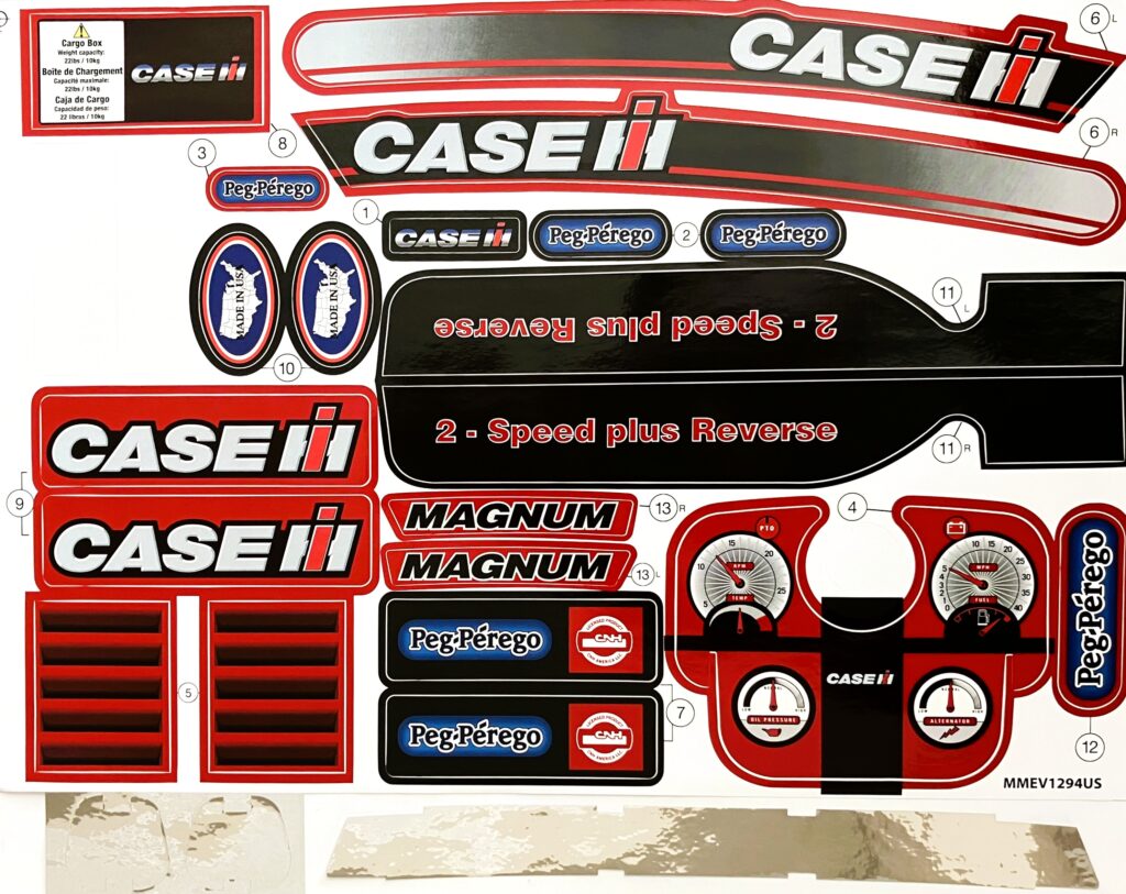 Decal Set Case IH Magnum Plastic Pedal Tractor and Wagon- DPI3430 ...